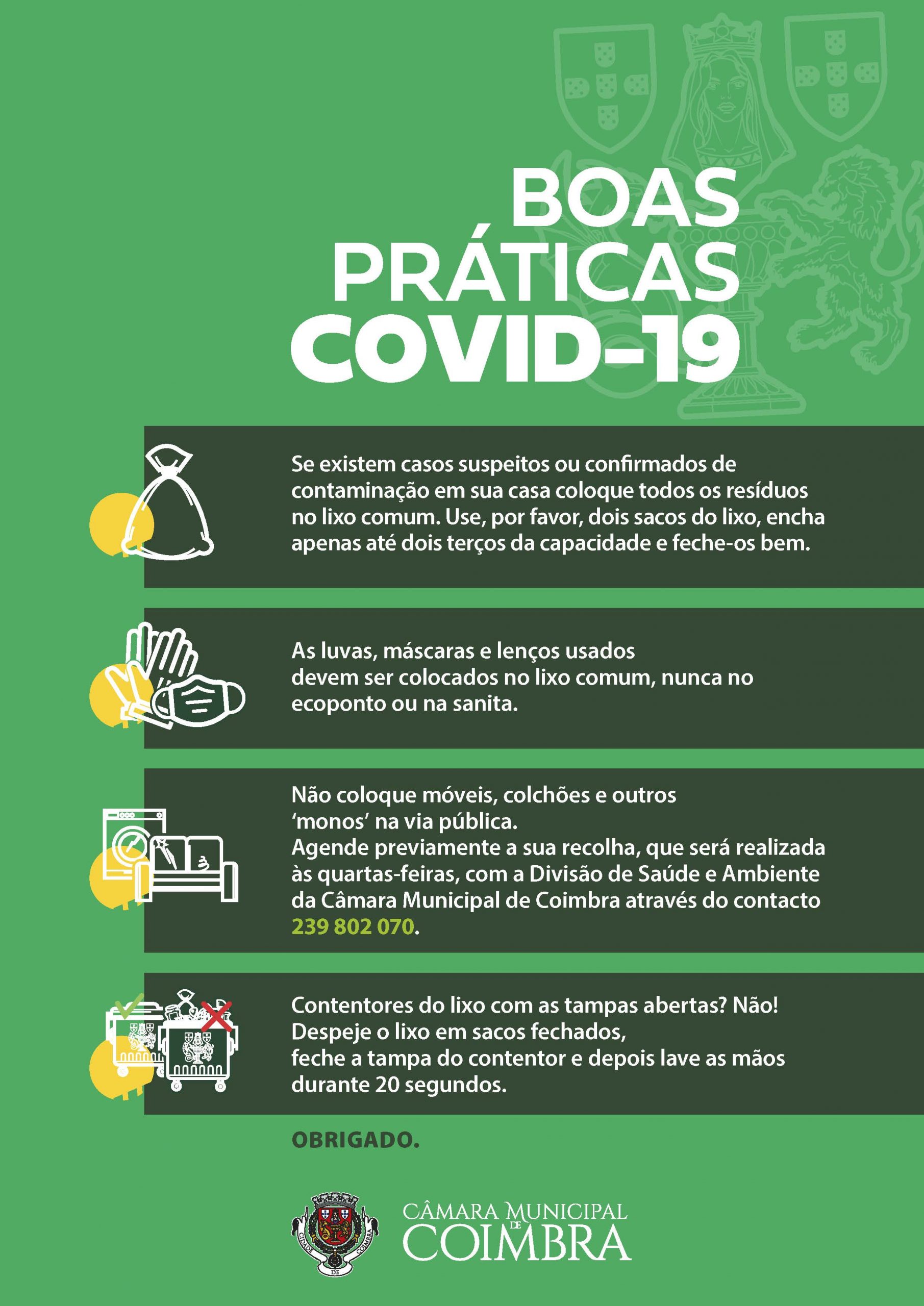 Boas práticas de higiene de contingência para a COVID-19 — coimbra.pt