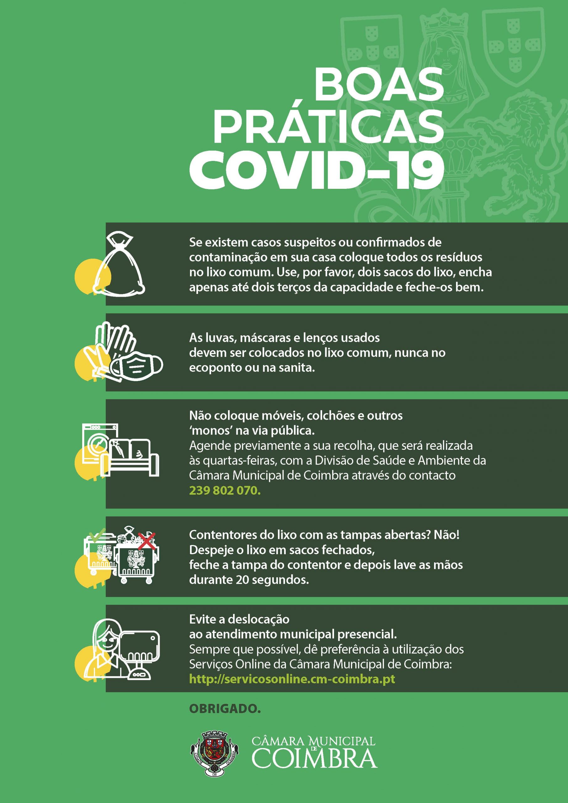 Boas práticas de higiene de contingência para a COVID-19 — coimbra.pt
